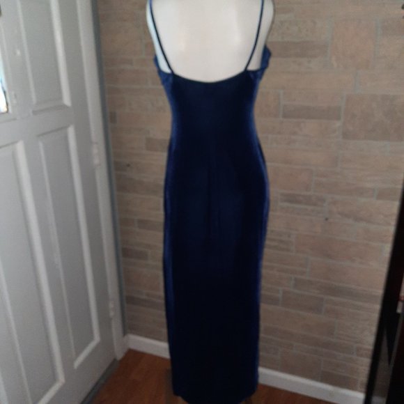 Zum Zum by Niki Livas | Dresses | Vintage Zum Zum Blue Sexy Long Velour ...